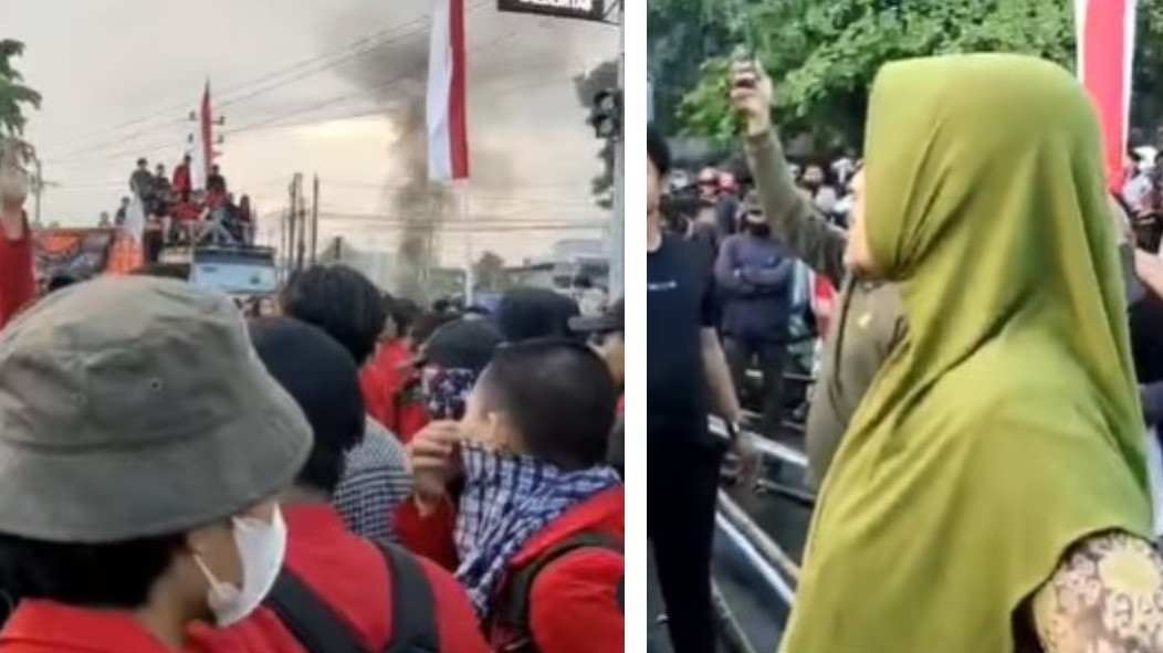 Viral Emak-emak Marahi Mahasiswa yang Menutup Jalan saat Demo Tolak ... Viral Emak-emak Marahi Mahasiswa yang Menutup Jalan saat Demo Tolak ...