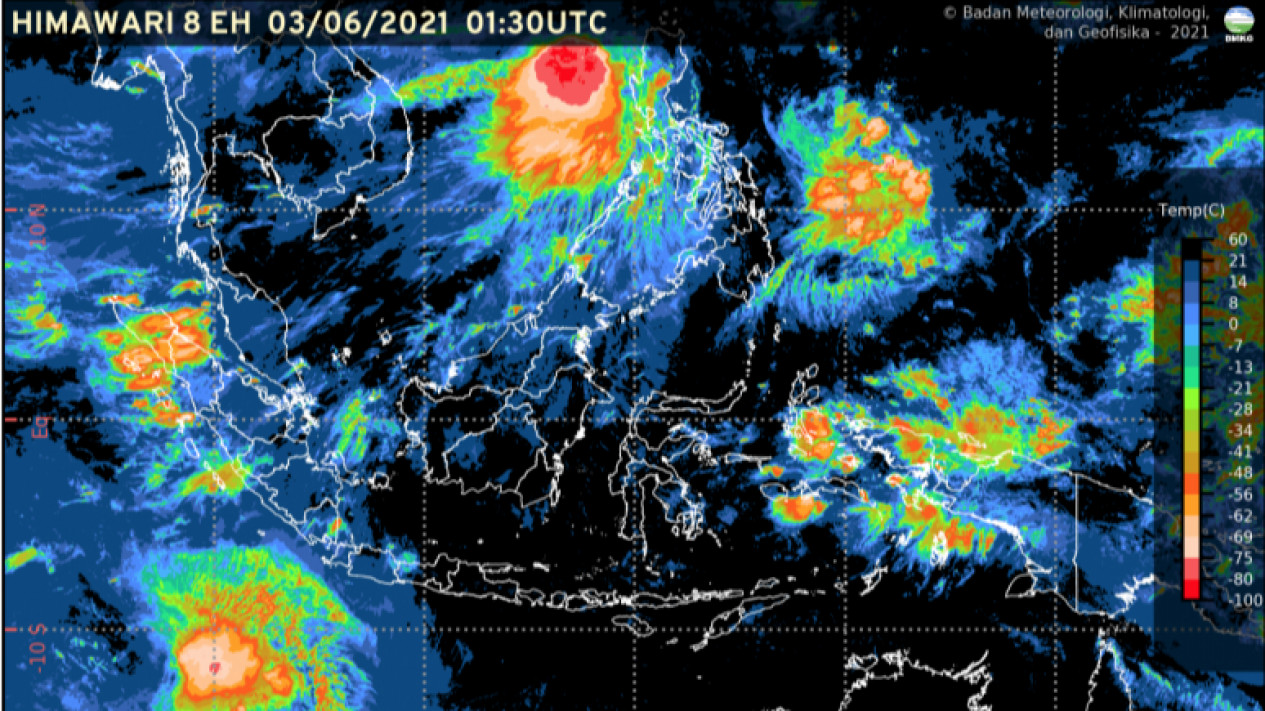 Sebagian besar wilayah Indonesia diperkirakan hujan ringan