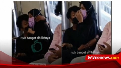 Viral Aksi Tak Senonoh Sejoli Bermesraan di Kereta Ramai Penumpang, KRL Berasa Milik Berdua