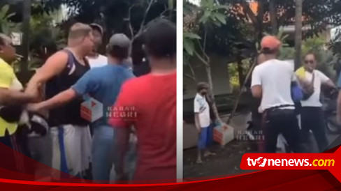 Viral! Diduga Mabuk, Seorang Wisatawan Asing di Bali Mengamuk Setelah Tabrak Warga Lokal di Canggu
