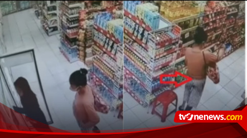 Viral Terekam Aksi Nekat Seorang Wanita Mencuri di Minimarket